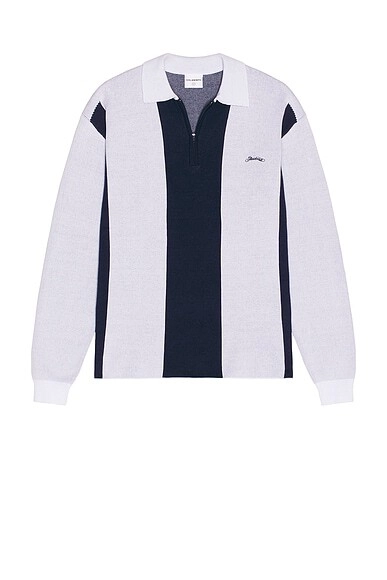 STUDENTS GOLF Gibson Fleece Long Sleeve Polo - Bone