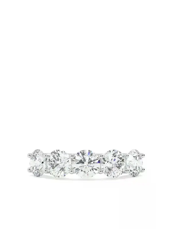 TILLA 14k White Gold Diamond Wedding Band Ring - Silver