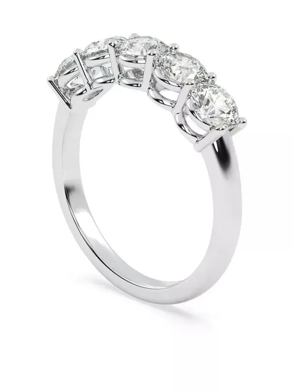 TILLA 14k White Gold Round Diamond Wedding Band