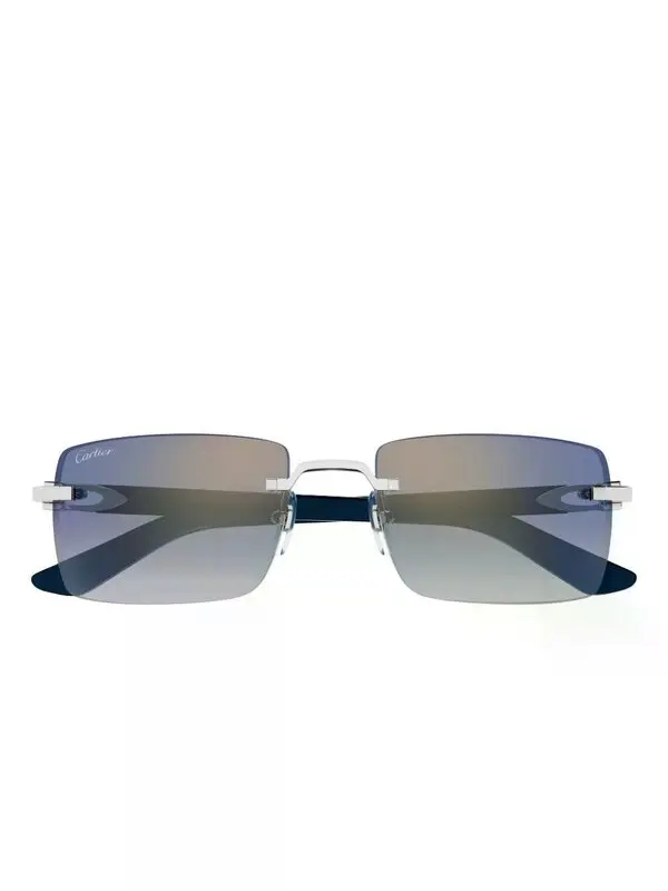 Cartier Rectangle-frame Sunglasses - Silver