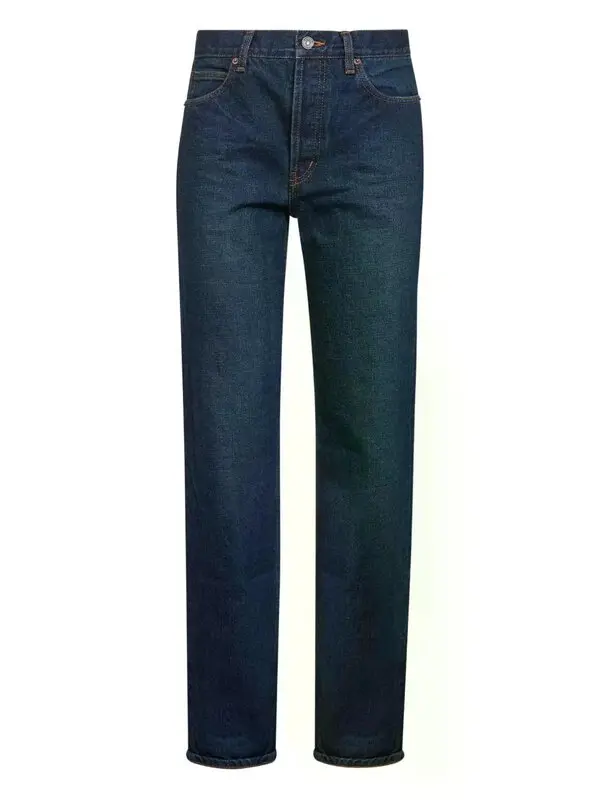 Saint Laurent Five-pocket Straight Leg Jeans - Blue
