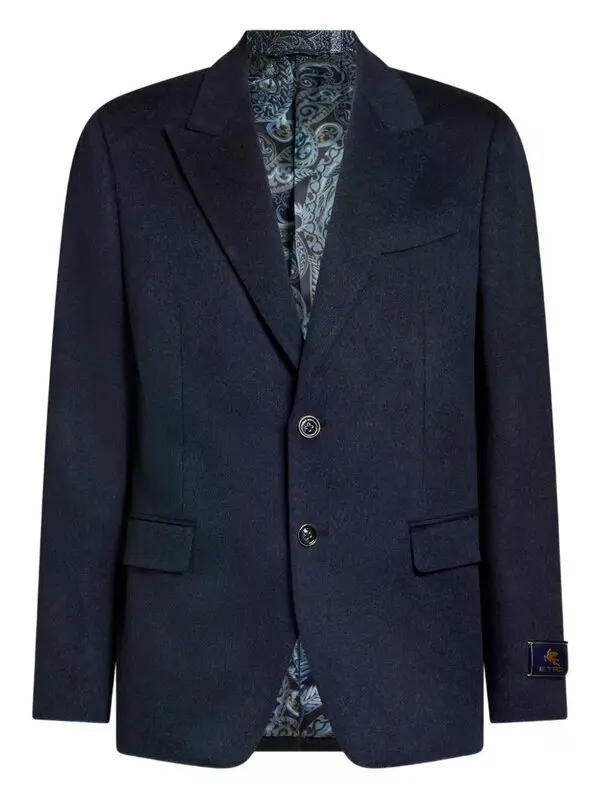 Etro Paisley-lined Cashmere Blazer - Blue