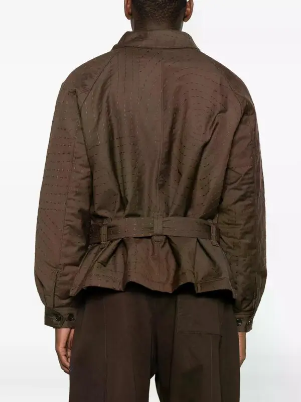 GLASS CYPRESS Belted Double-breasted Coat