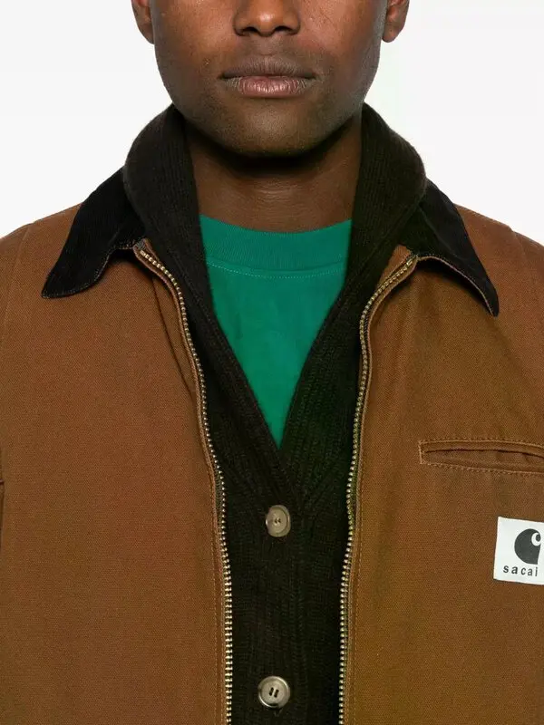Sacai X Carhartt Contrast Collar Zip-up Jacket
