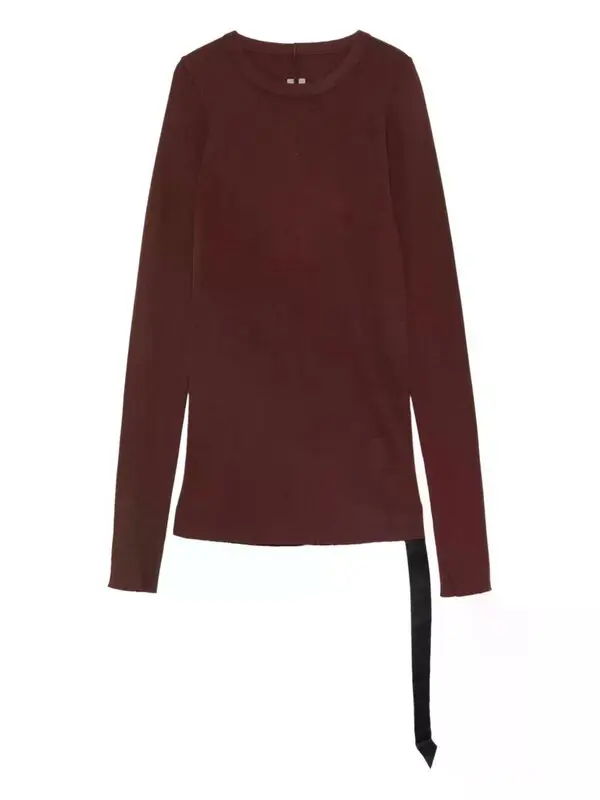 Rick Owens Raw-cut Ribbon-detail T-shirt - Brown