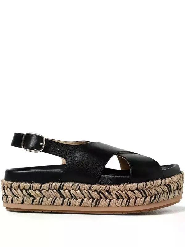 PALOMA BARCELO 35mm Woven Platform Sandals - Black