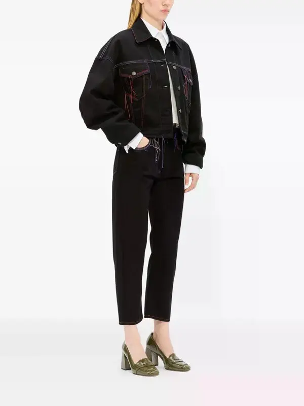 MSGM Denim Jacket With Contrasting Topstitching