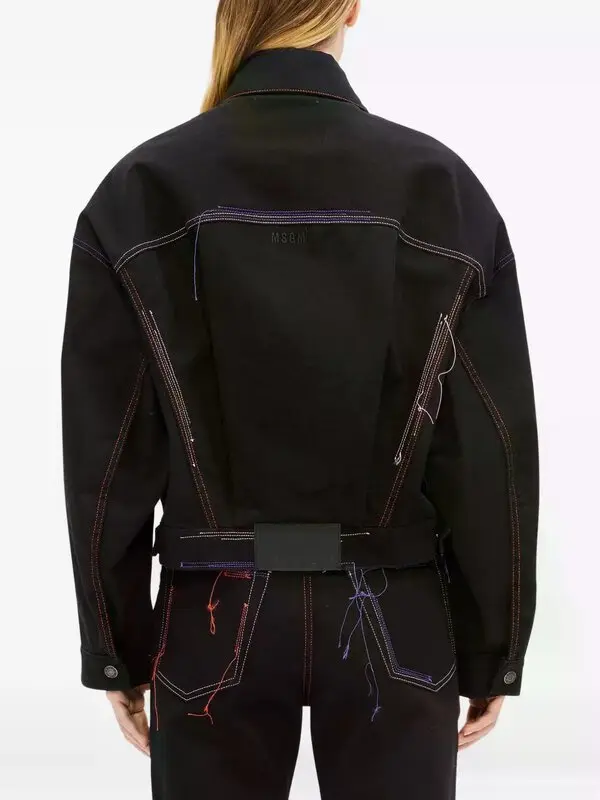 MSGM Denim Jacket With Contrasting Topstitching