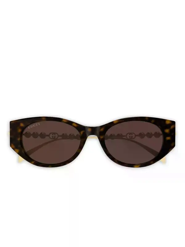 Gucci Pearl Embellished Cat-eye Sunglasses - Brown