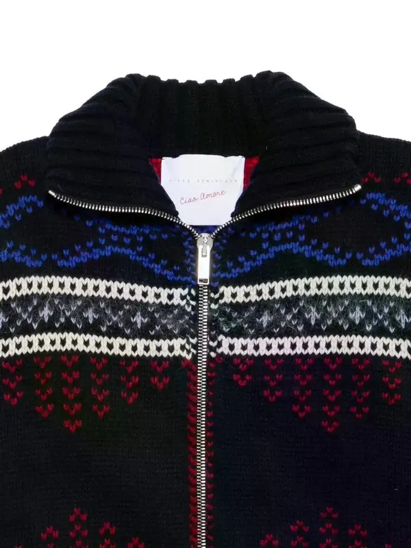 Giada Benincasa Zip-up Cardigan With Fair Isle Pattern