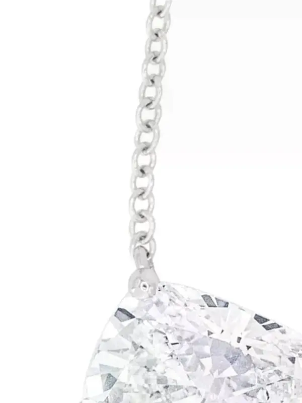 TILLA 14k White Gold 3.0 Carat Cushion-cut Diamond Solitaire Necklace - Silver