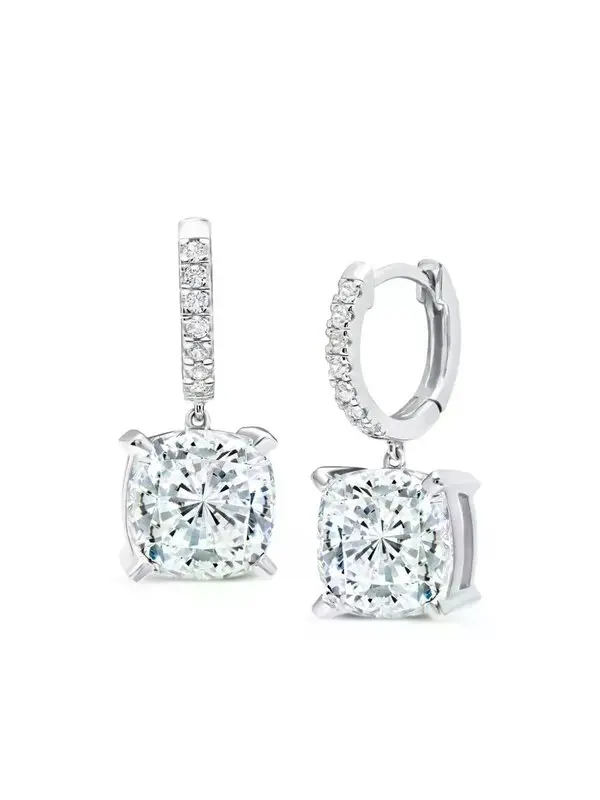 TILLA 14k White Gold Diamond Dangling Earrings - Silver