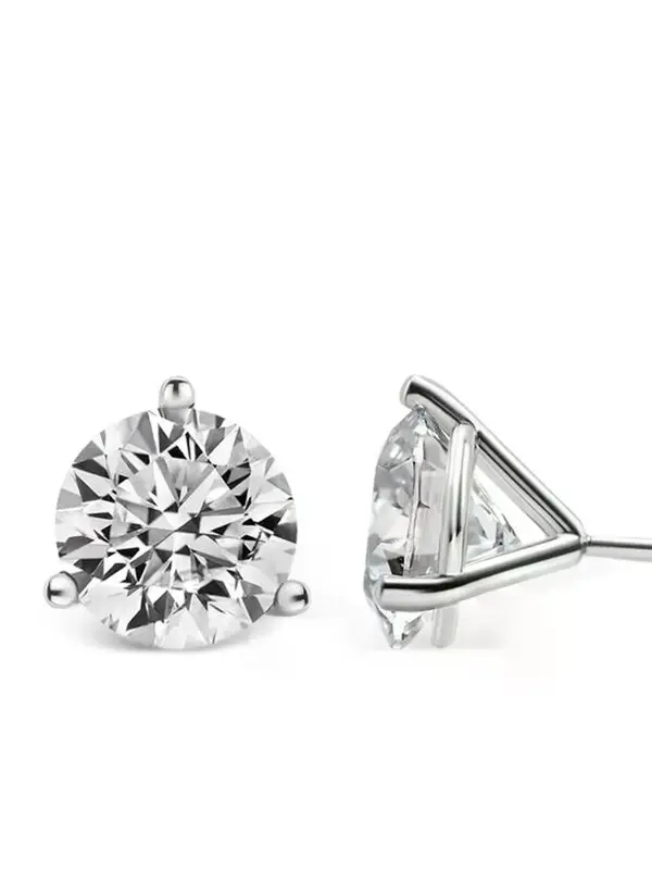 TILLA 14k White Gold Lab-grown Diamond Stud Earrings - Silver