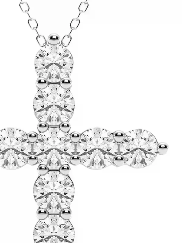 TILLA 14k White Gold Diamond Cross Pendant Necklace - Silver