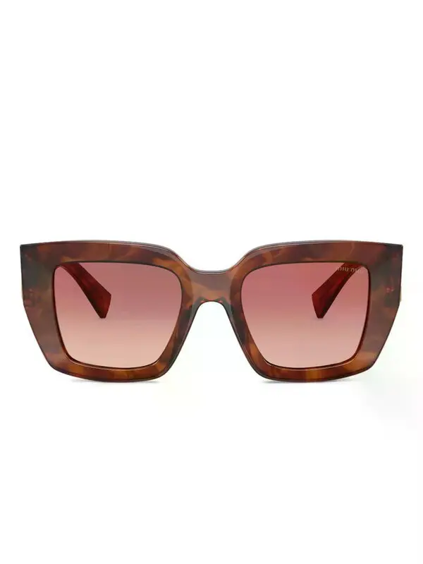 Miu Miu Geometric Frame Sunglasses - Brown