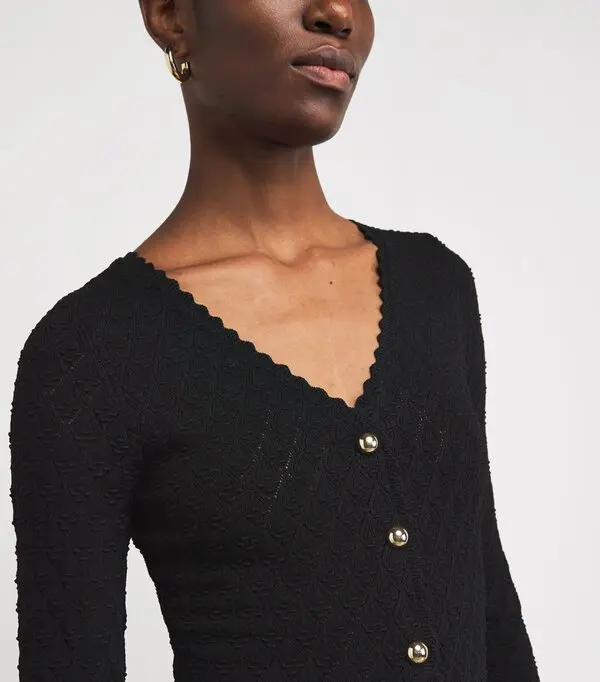 Sandro Knit V-neck Midi Dress - Black