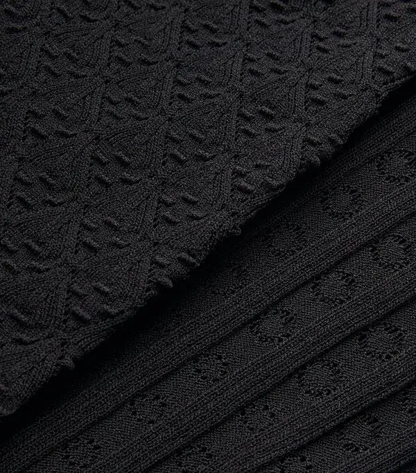 Sandro Knit V-neck Midi Dress - Black