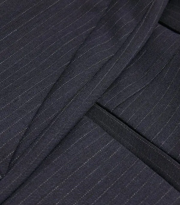 Sandro Wool Blend Pinstriped Straight Leg Trousers