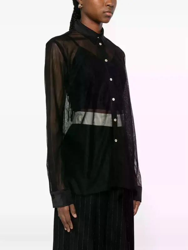 FORTE_FORTE Sheer Button-up Shirt