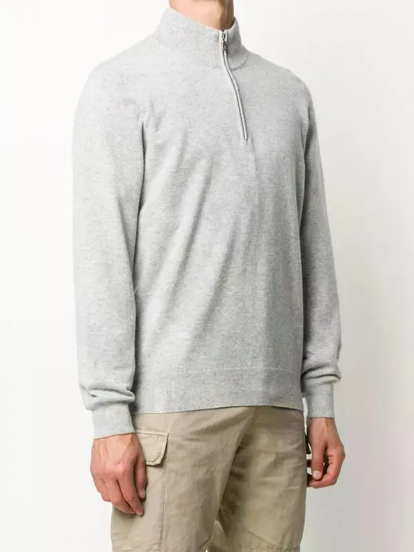 Brunello Cucinelli Zip-up Cashmere Jumper - Grey