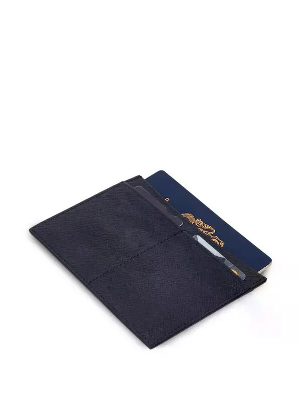 Smythson Panama-leather Passport Cover - Blue