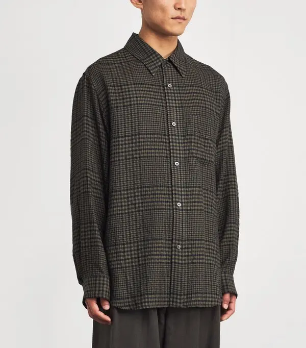 SYSTEM Relaxed Check Shirt - Green