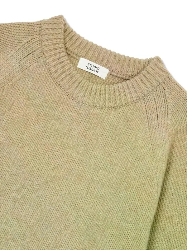 STUDIO TOMBOY Raglan Sleeve Ribbed Knit Sweater