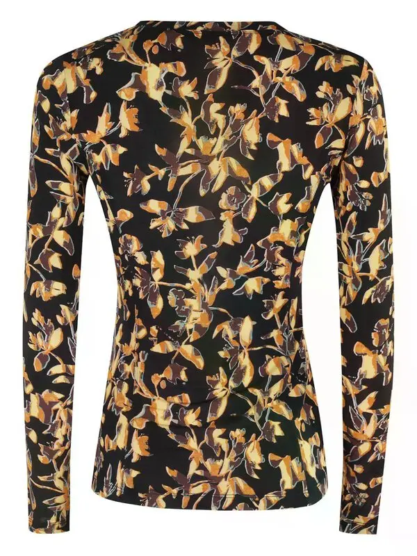 Ulla Johnson Floral Print Long Sleeve Top - Black