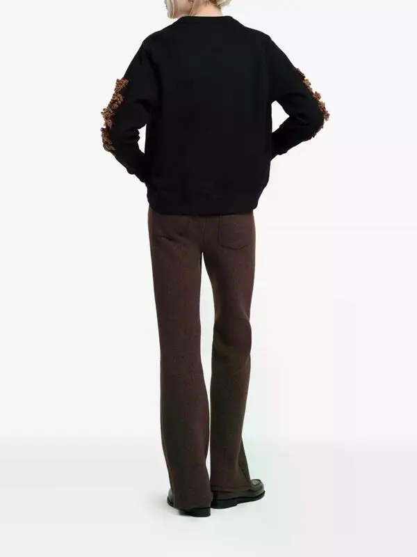 BARRIE Logo-embroidered V-neck Cardigan - Black