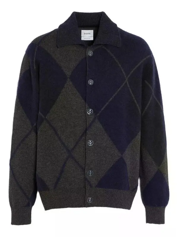 BARRIE Argyle Check Pattern Button-fastening Cardigan