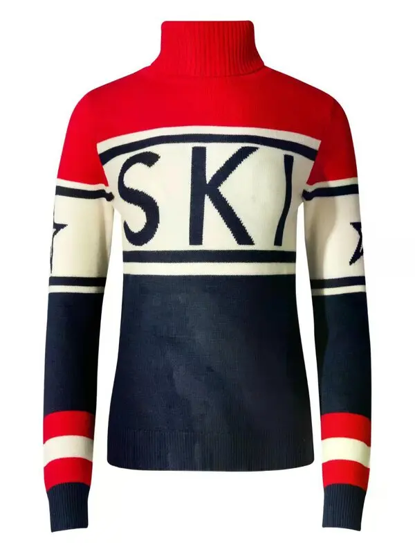 Perfect Moment And Navy Star Detail Turtleneck Sweater - Red