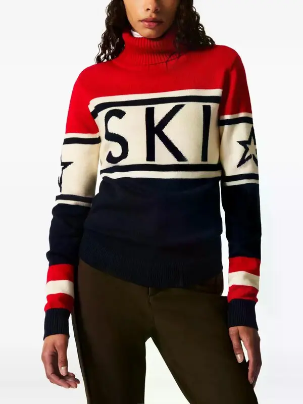 Perfect Moment And Navy Star Detail Turtleneck Sweater