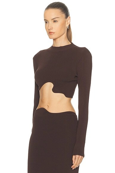 Christopher Esber Maparadita Long Sleeve Cropped Top