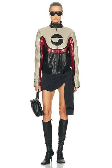 Coperni C Logo Leather Jacket - Multicolour