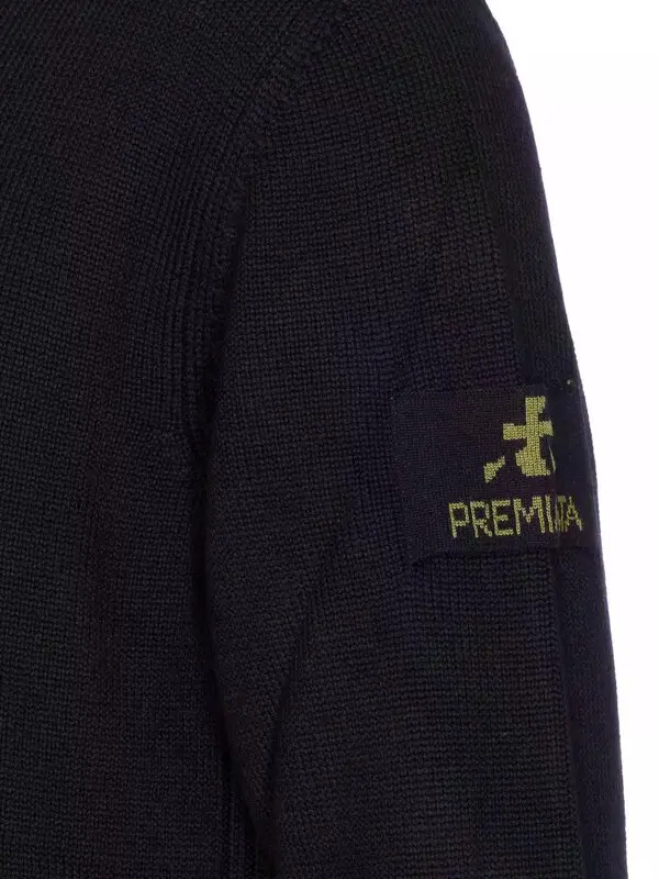 Premiata Merino Wool Hooded Sweater With Logo Patch