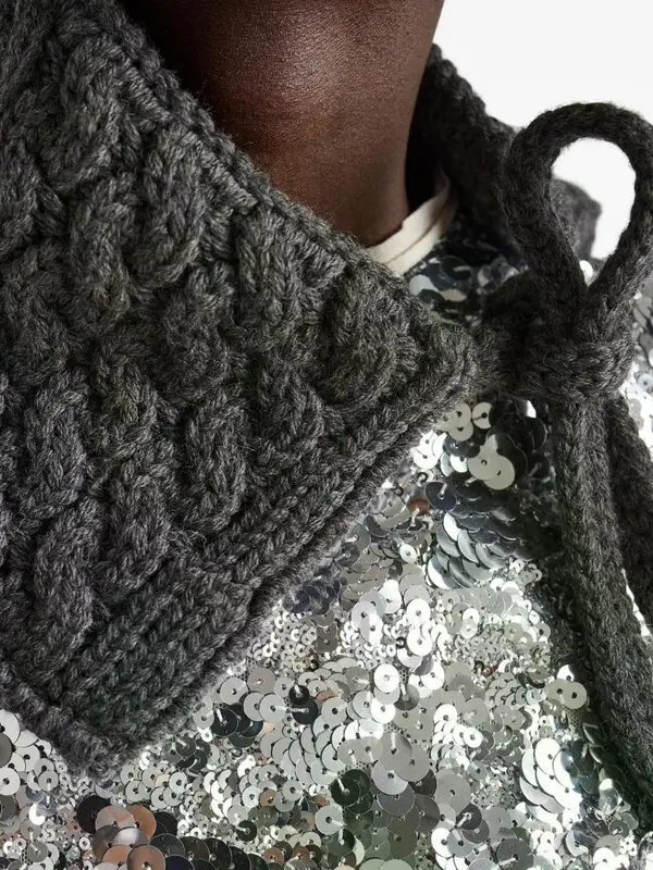 Prada Cable-knit Wool Collar - Grey
