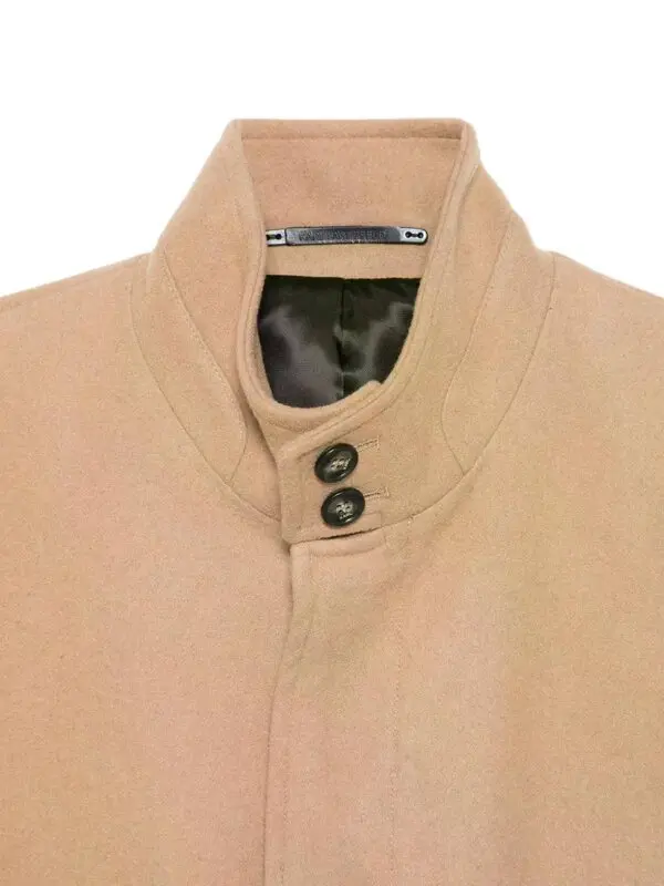 Karl Lagerfeld Camel Wool Blend Single-breasted Coat