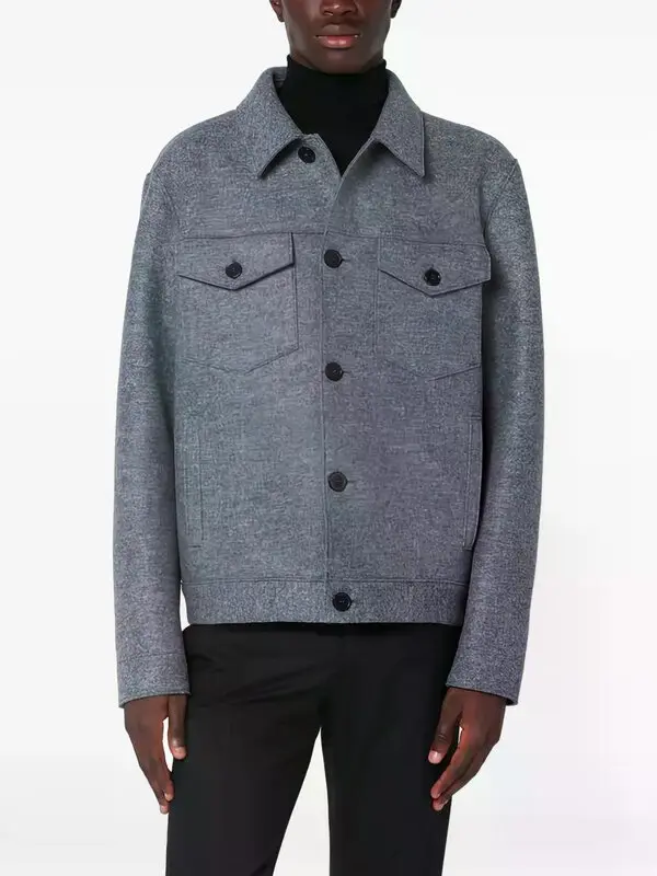 Harris Wharf London Wool Single-breasted Shirt Jacket