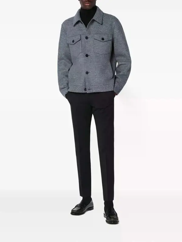 Harris Wharf London Wool Single-breasted Shirt Jacket