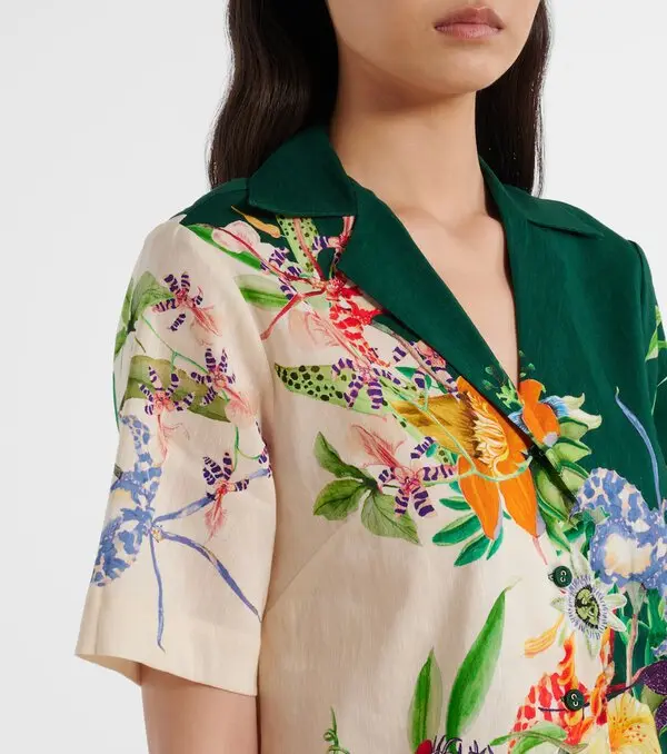ALEMAIS Aggie Floral Linen-blend Shirt - Multicoloured