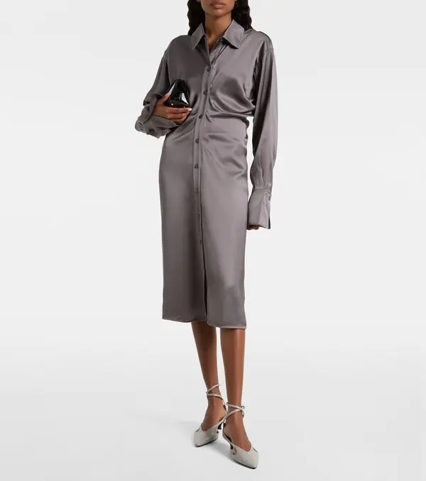 TOTEME Leather Pumps With Buckle-fastening Ankle Strap - Grey