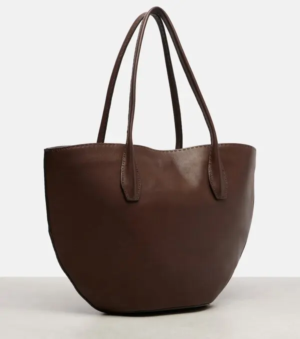 THE ROW Alger Leather Tote Bag - Brown