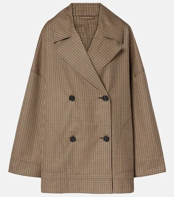 TOTEME Checked Cotton Double-breasted Blazer