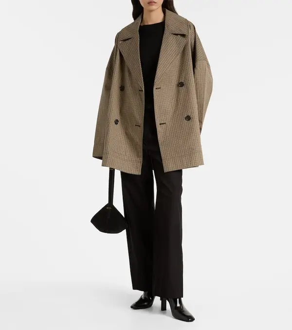 TOTEME Checked Cotton Double-breasted Blazer