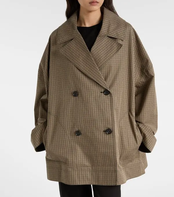 TOTEME Checked Cotton Double-breasted Blazer