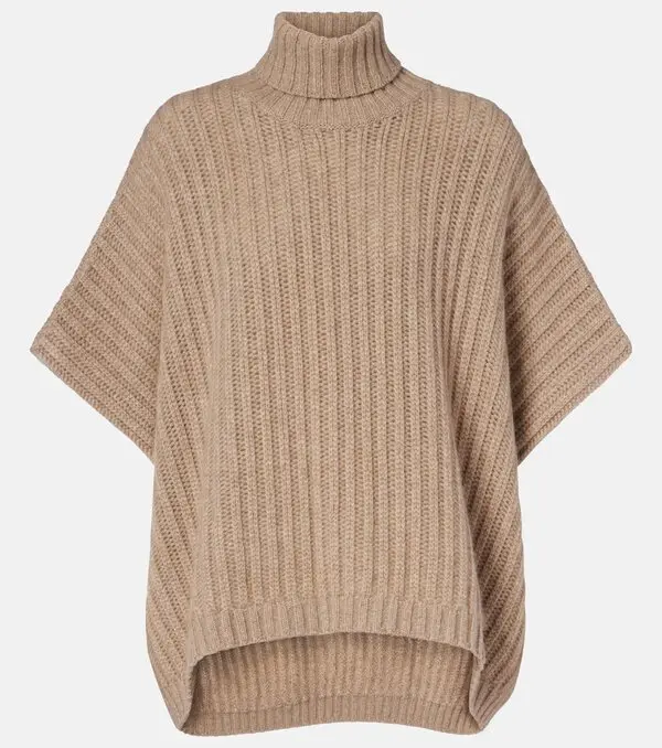 Brunello Cucinelli Ribbed Cashmere Turtleneck Sweater - Beige