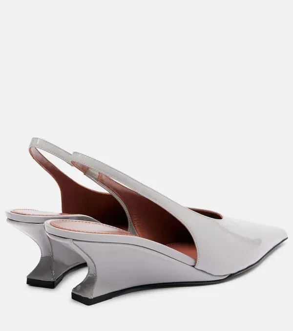 Paris Texas Nina 50 Patent Leather Slingback Pumps - Grey