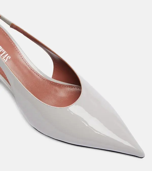 Paris Texas Nina 50 Patent Leather Slingback Pumps - Grey