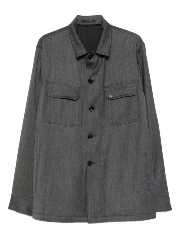 Tagliatore Logo Appliqué Shirt Jacket