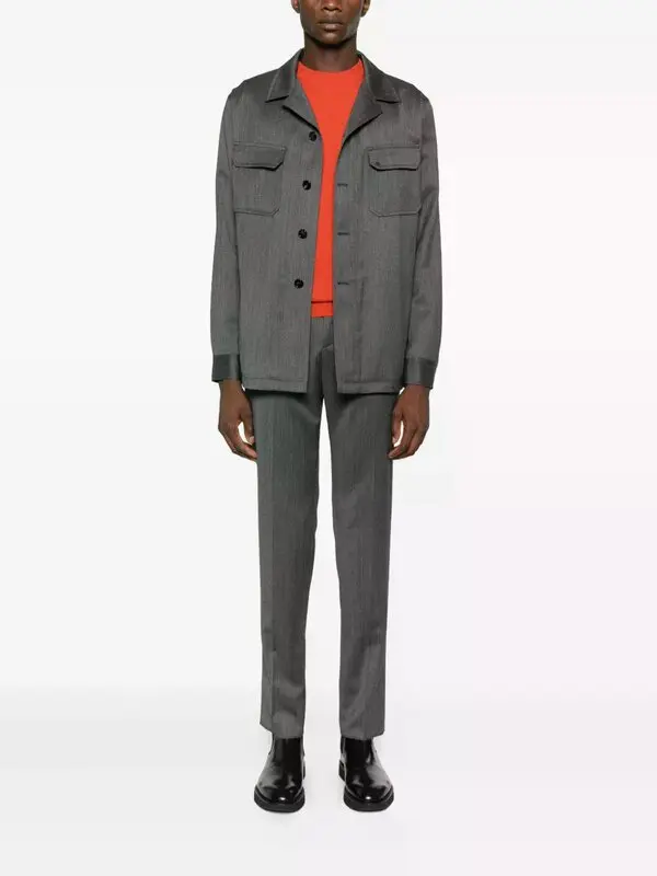 Tagliatore Logo Appliqué Shirt Jacket